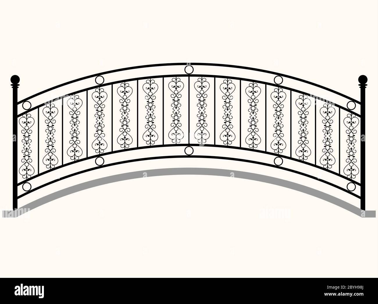 Arch Bridge Railing Vector Illustration Stock Vector Image & Art - Alamy