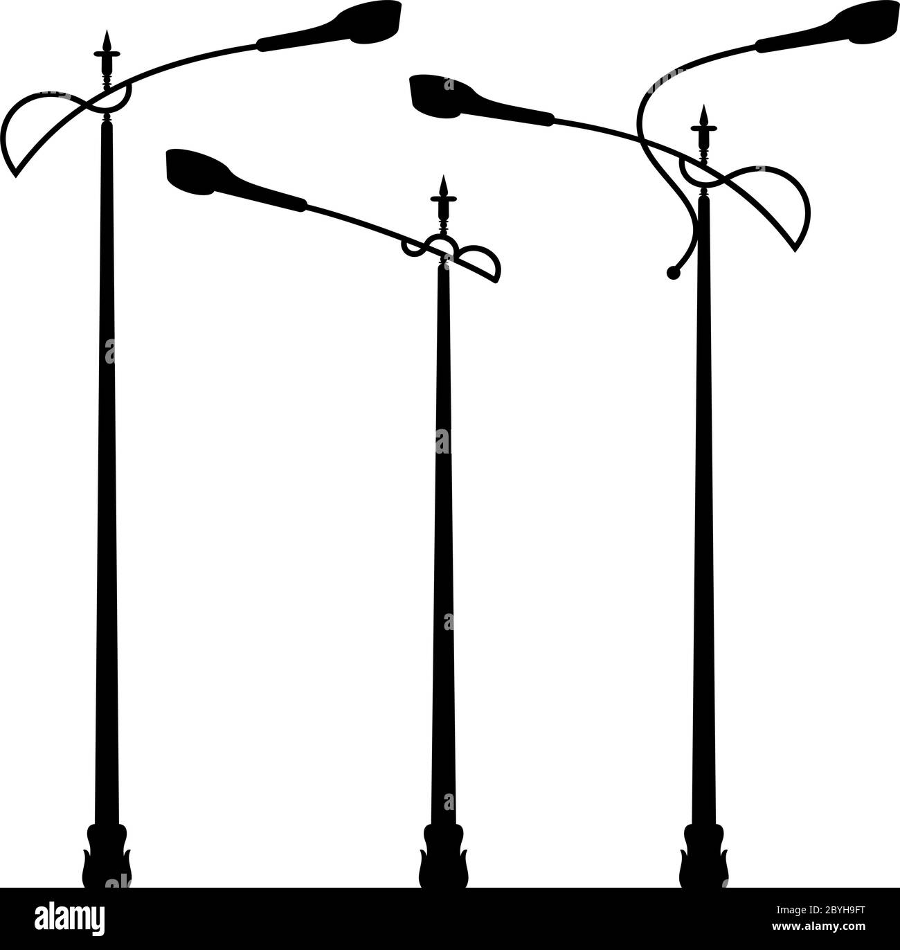 Street Light Icon, Silhouette Vector Illustration Stock Vector Image ...