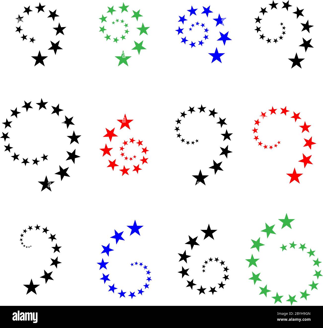 Stars In Spiral Vector Illustration Stock Vector Image & Art - Alamy
