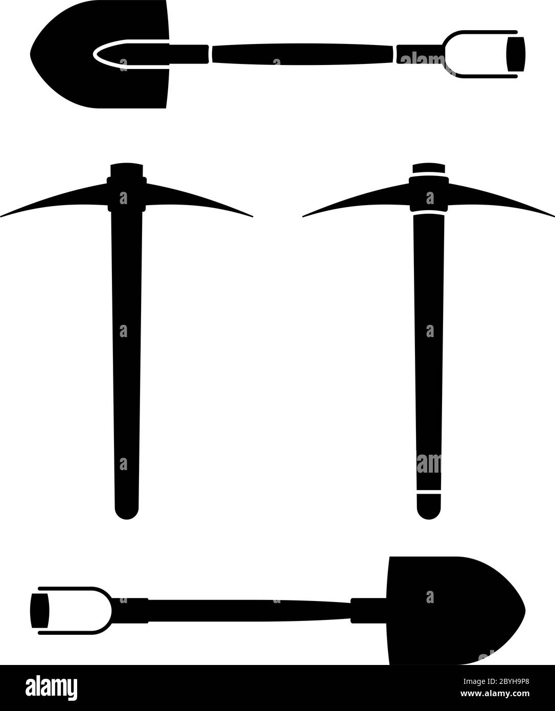 Shovel And Pickaxe Icon Vector Illustration Stock Vector Image & Art ...