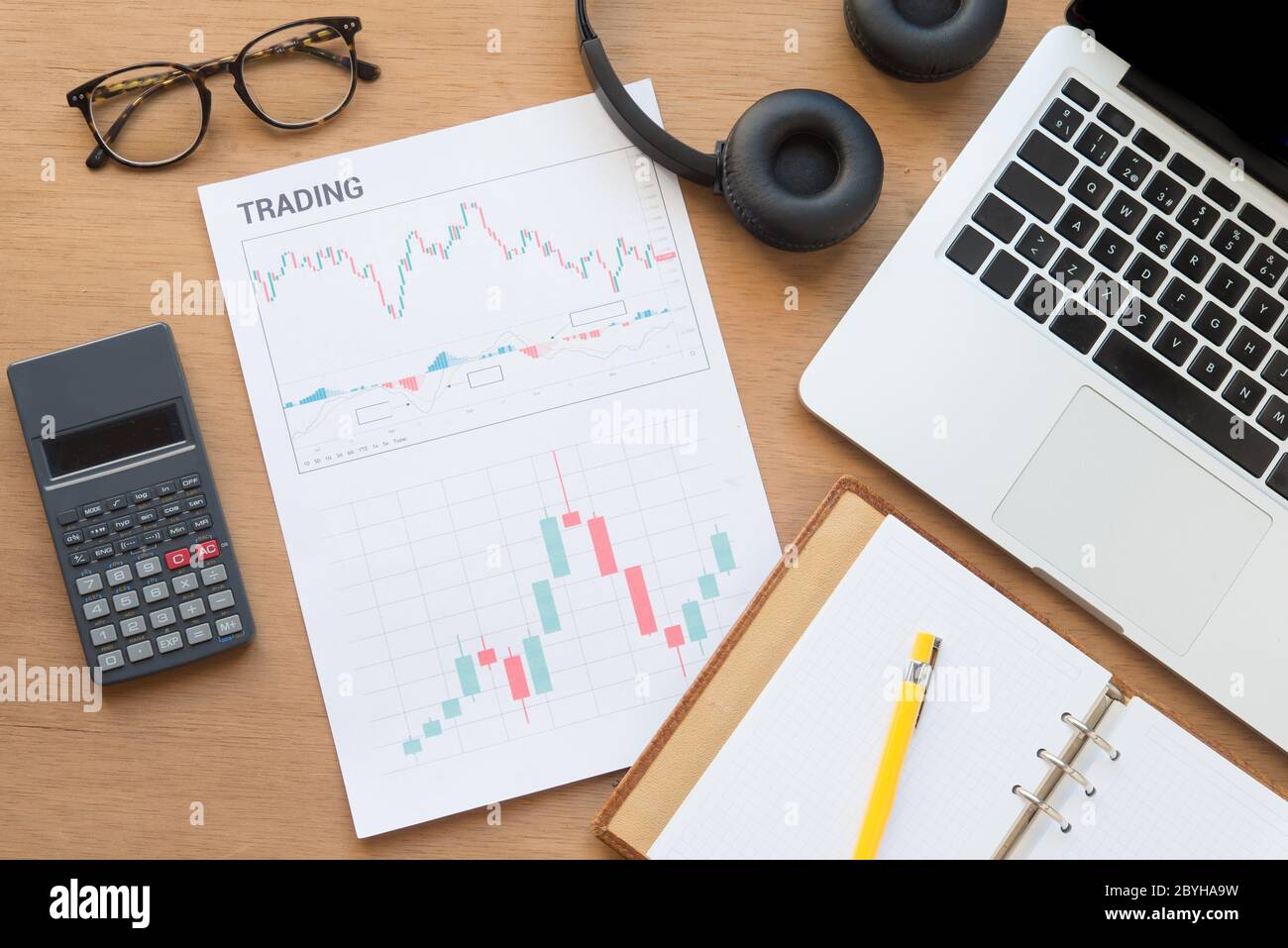 Trade Graph Chart Concept top view Stock Photo - Alamy