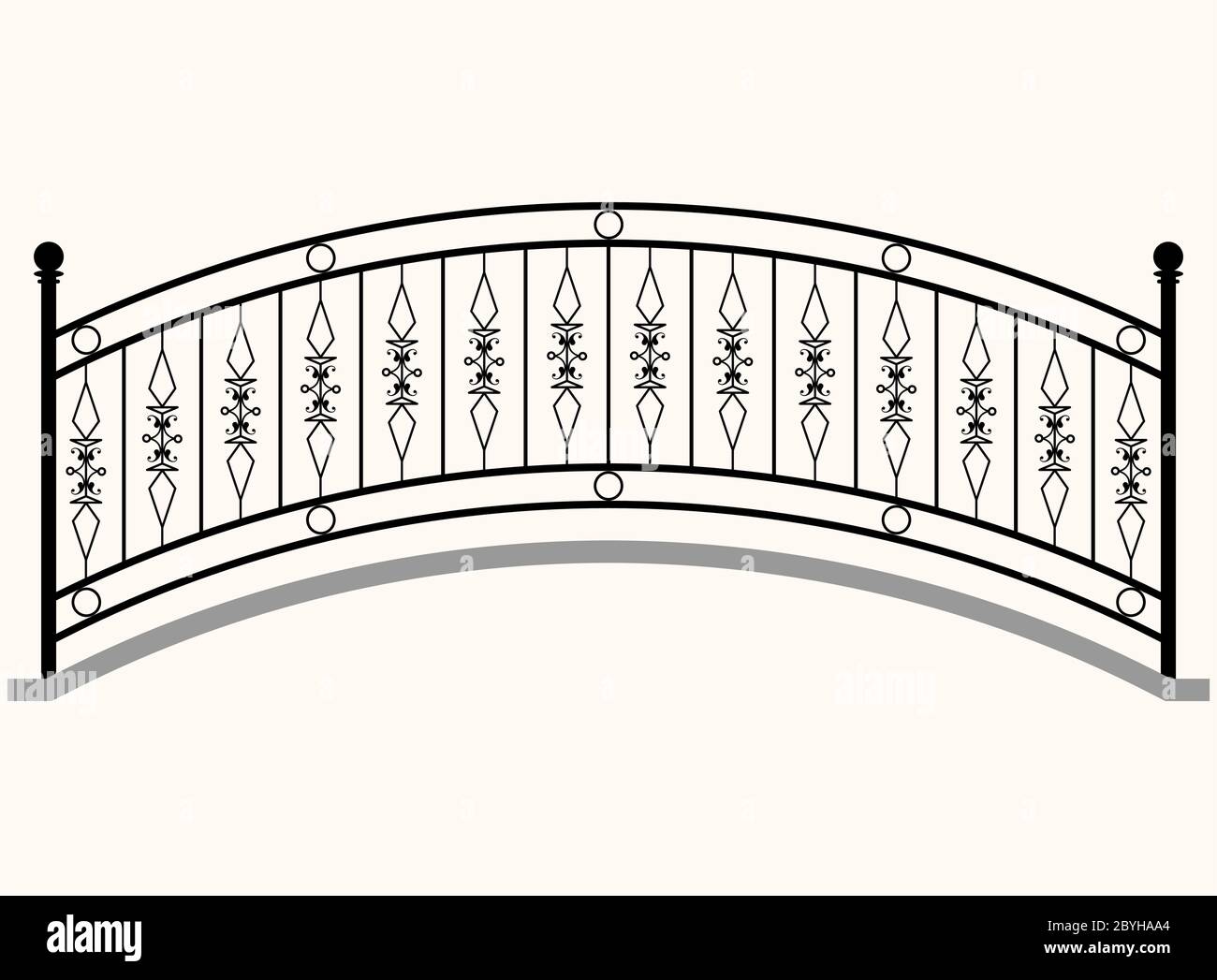 Arch Bridge Railing Vector Illustration Stock Vector Image & Art - Alamy
