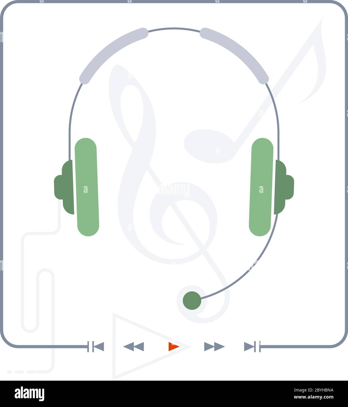 Headphone Creative Concept Art, Play / Listen Music Vector Illustration ...