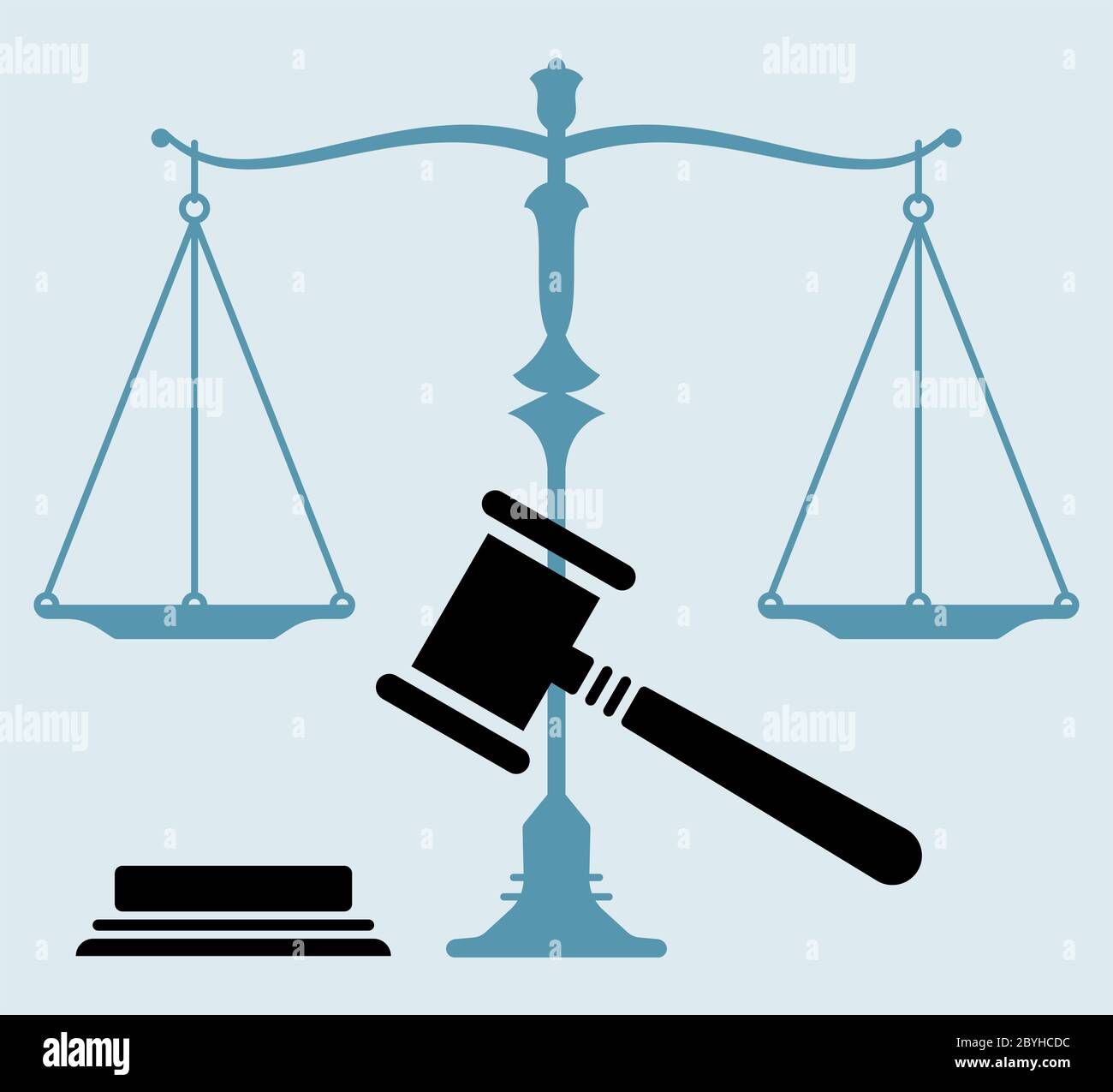Judge Gavel Scales Of Justice Icon Vector Illustration Stock Vector ...