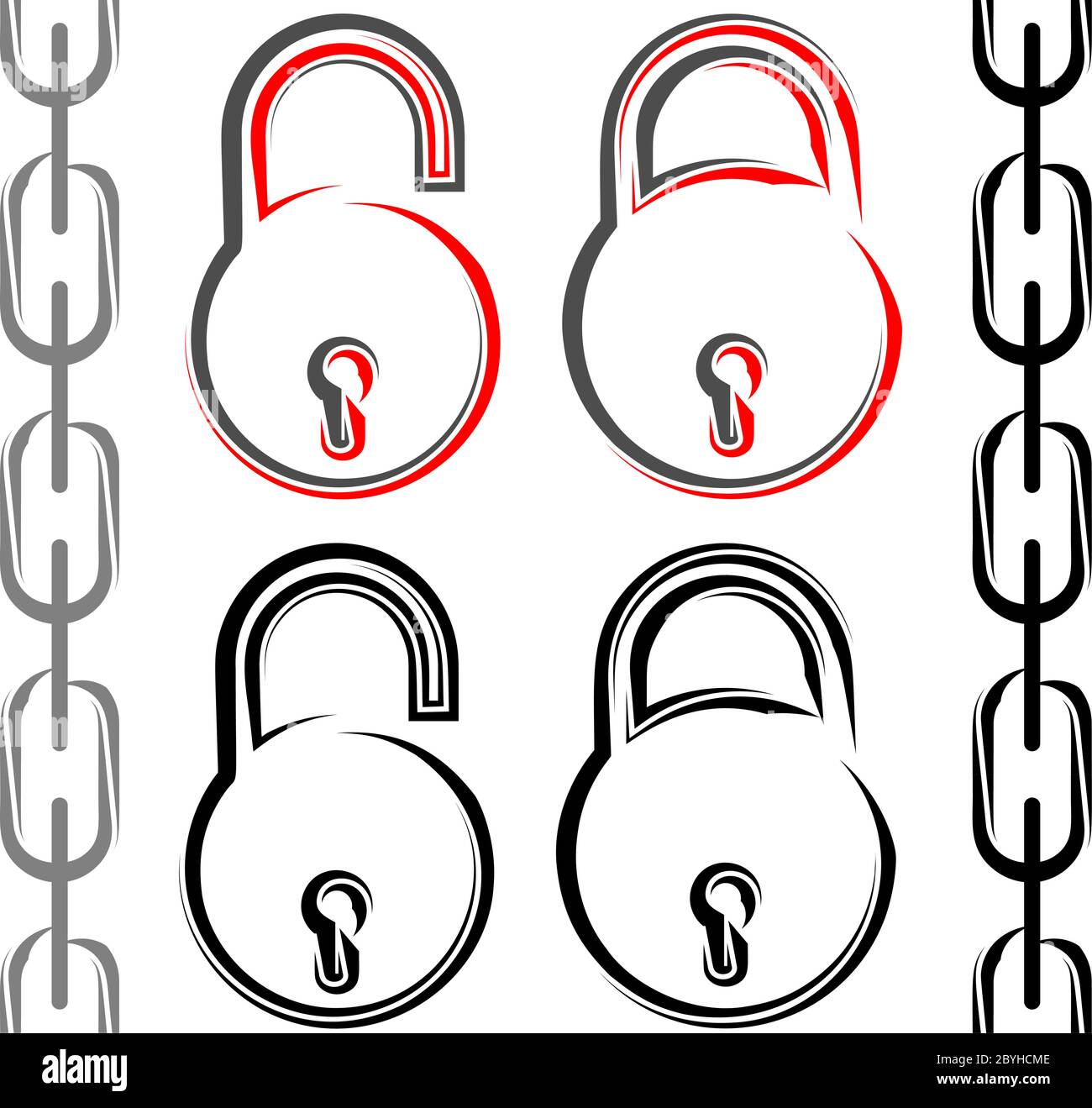 Lock Calligraphic Vector Illustration Stock Vector Image & Art - Alamy