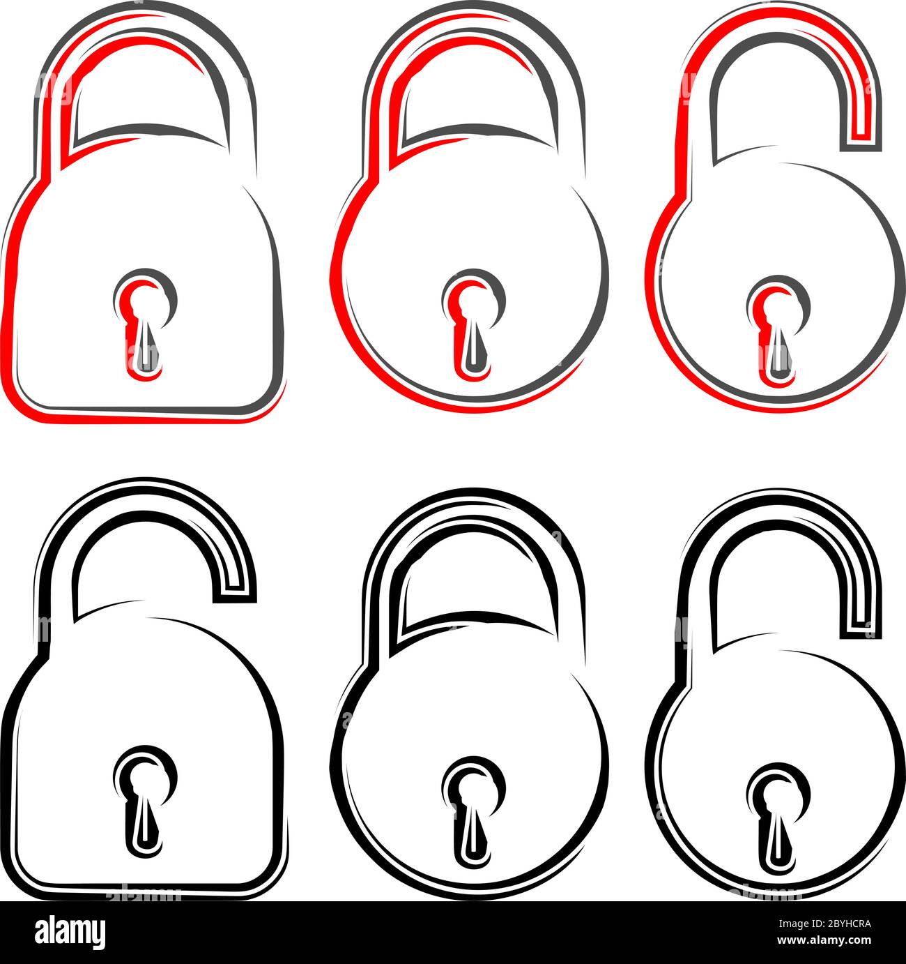 Lock Calligraphic Vector Illustration Stock Vector Image & Art - Alamy