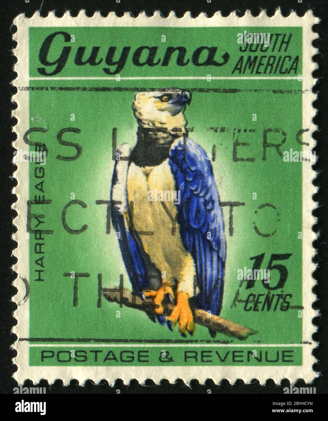 GUYANA - CIRCA 1968: Birds sit on a tree. Harry eagle, circa 1968 Stock ...
