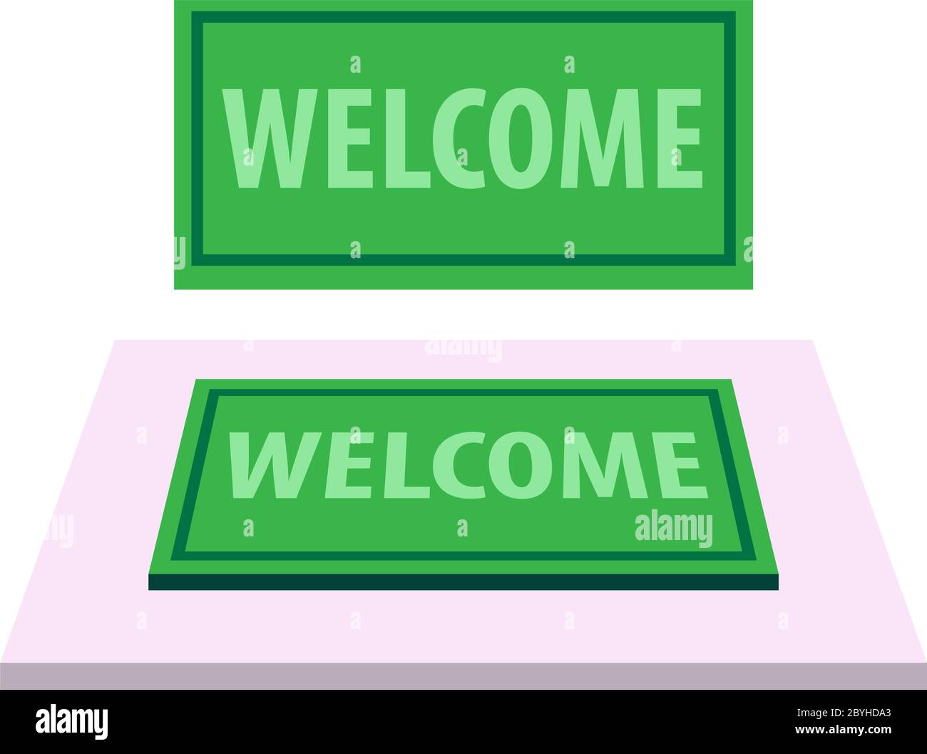 Welcome Carpet, Doormat with Welcome Text Vector Illustration Stock ...
