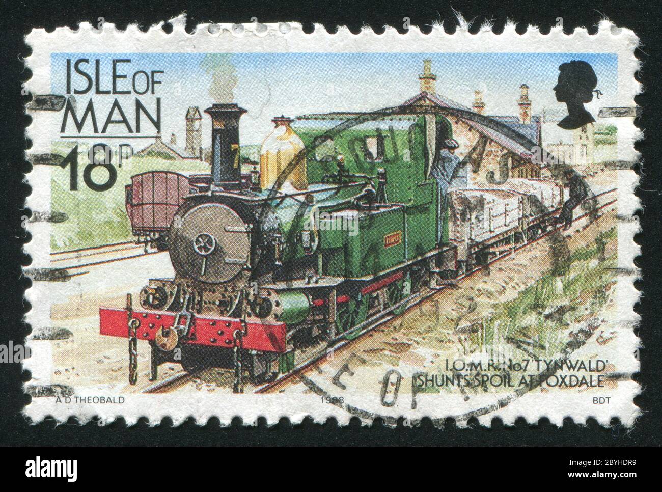 ISLE OF MAN - CIRCA 1988: Ancient train with a steam locomotive, circa ...