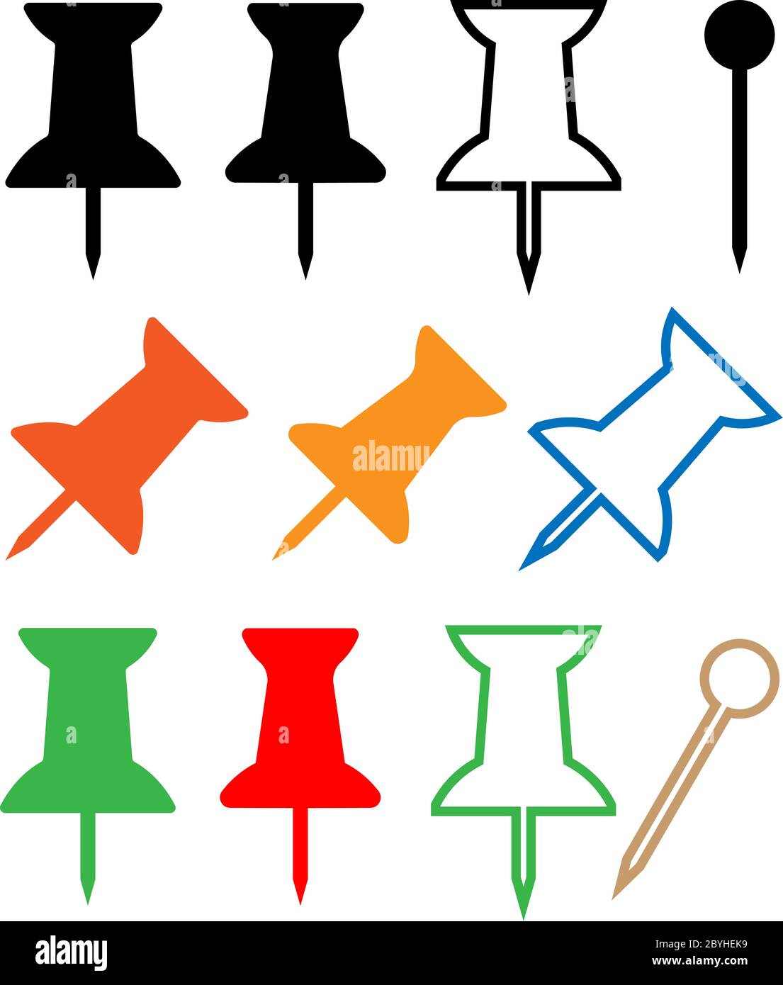 Push Pin Icon Vector Illustration Stock Vector Image & Art - Alamy