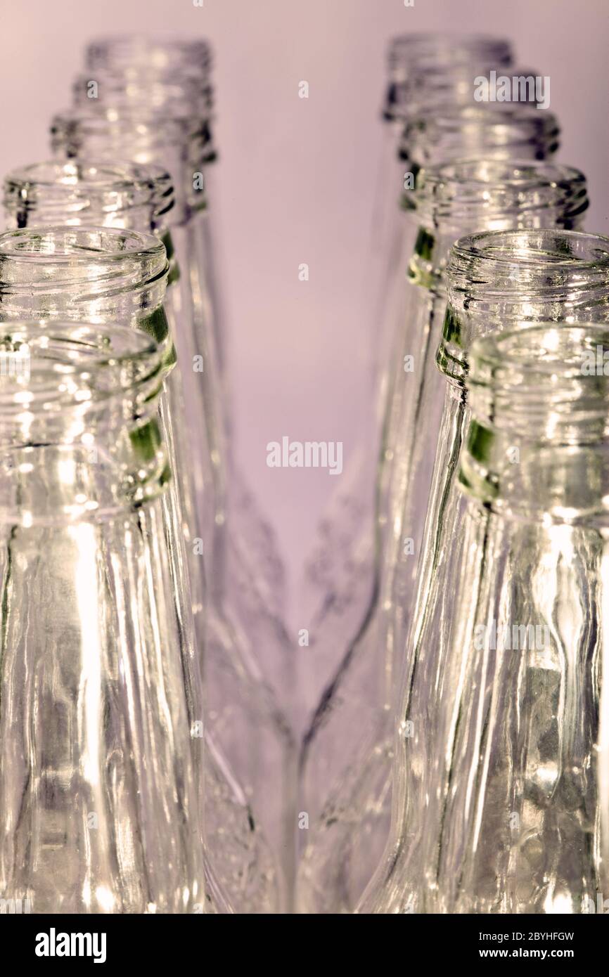 Empty glass bottles Stock Photo - Alamy