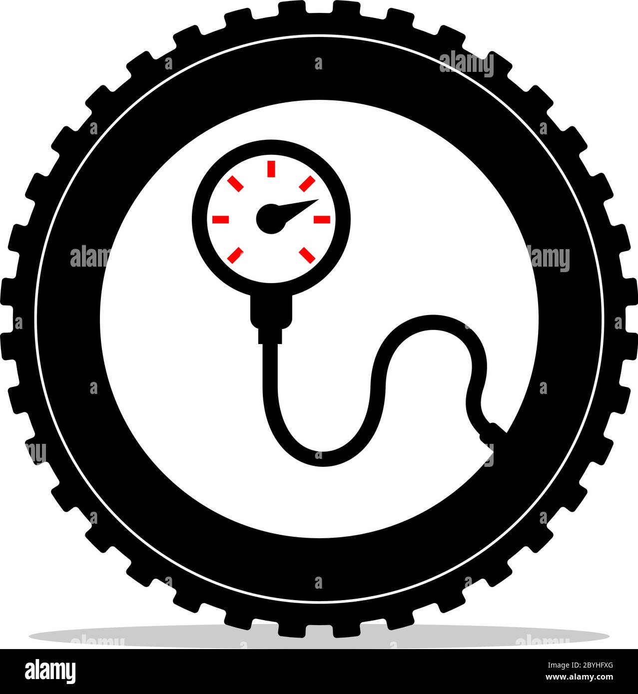 Tyre (Tire) Pressure Gauge Icon Vector Illustration Stock Vector Image ...