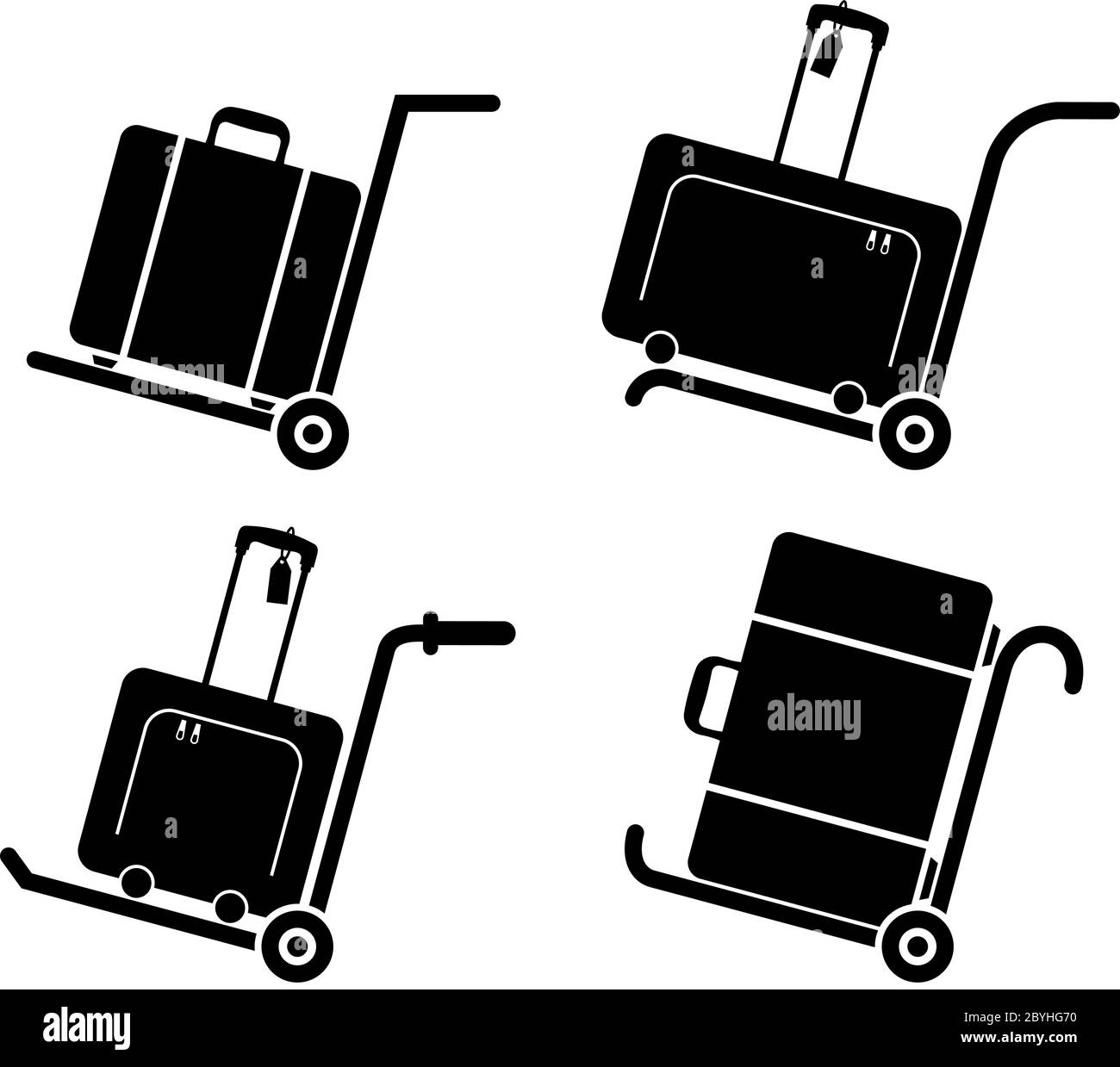 Suitcase on Trolley (Hand Truck) Vector Illustration Stock Vector Image ...