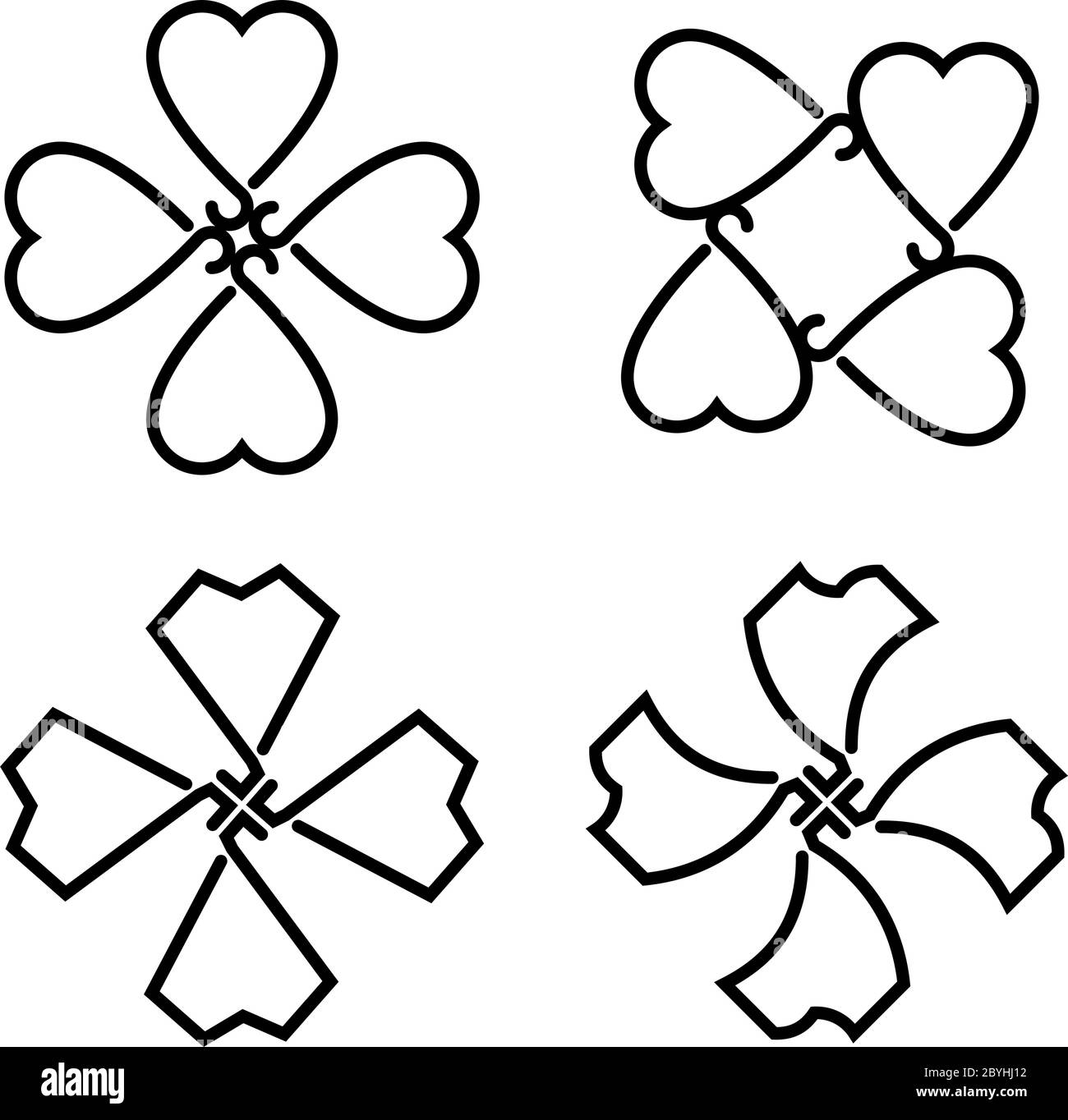 Clover vector vectors Black and White Stock Photos & Images - Alamy