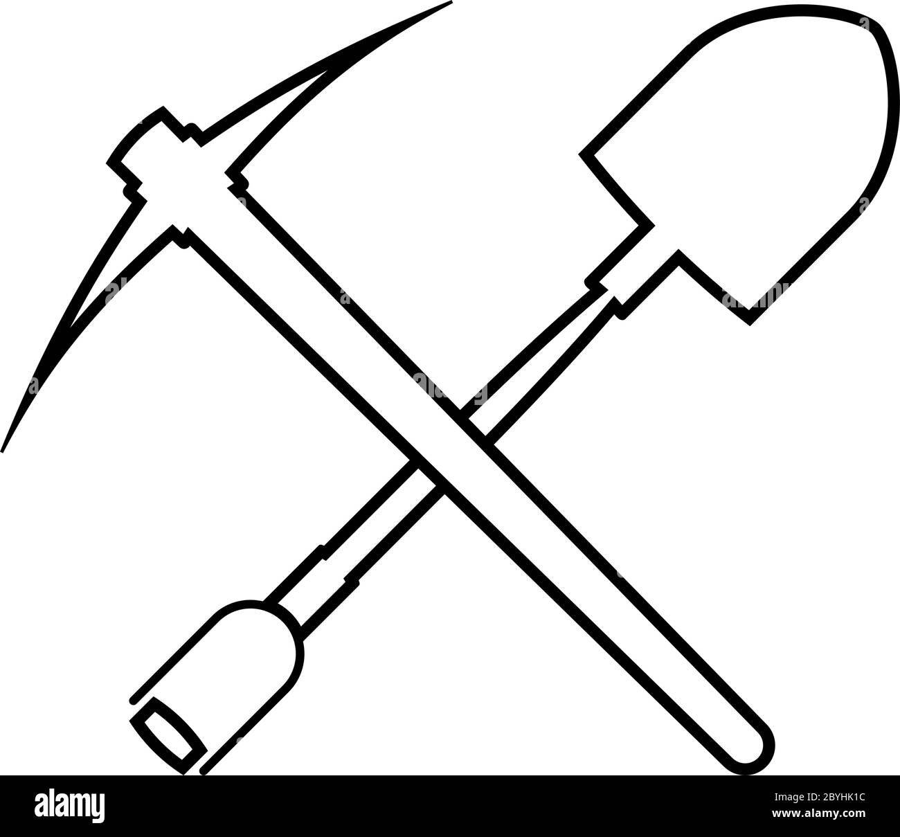 Shovel And Pickaxe Icon Vector Illustration Stock Vector Image & Art ...