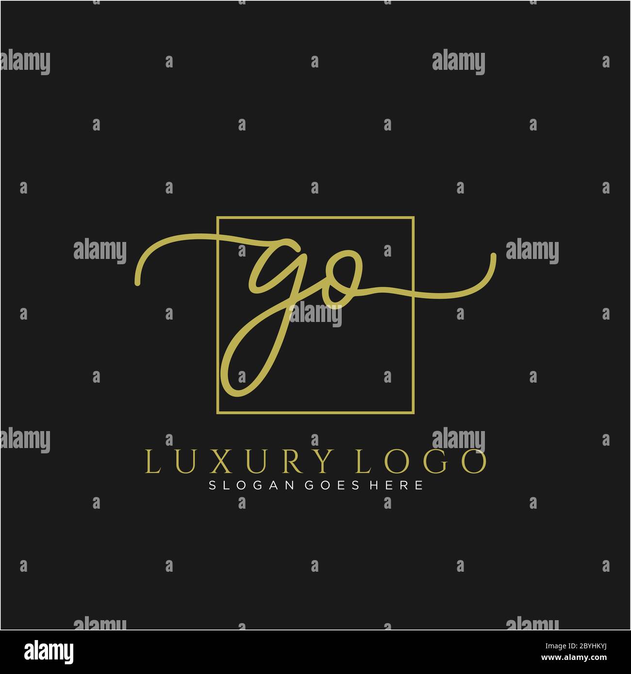 Go initials logo hi-res stock photography and images - Alamy