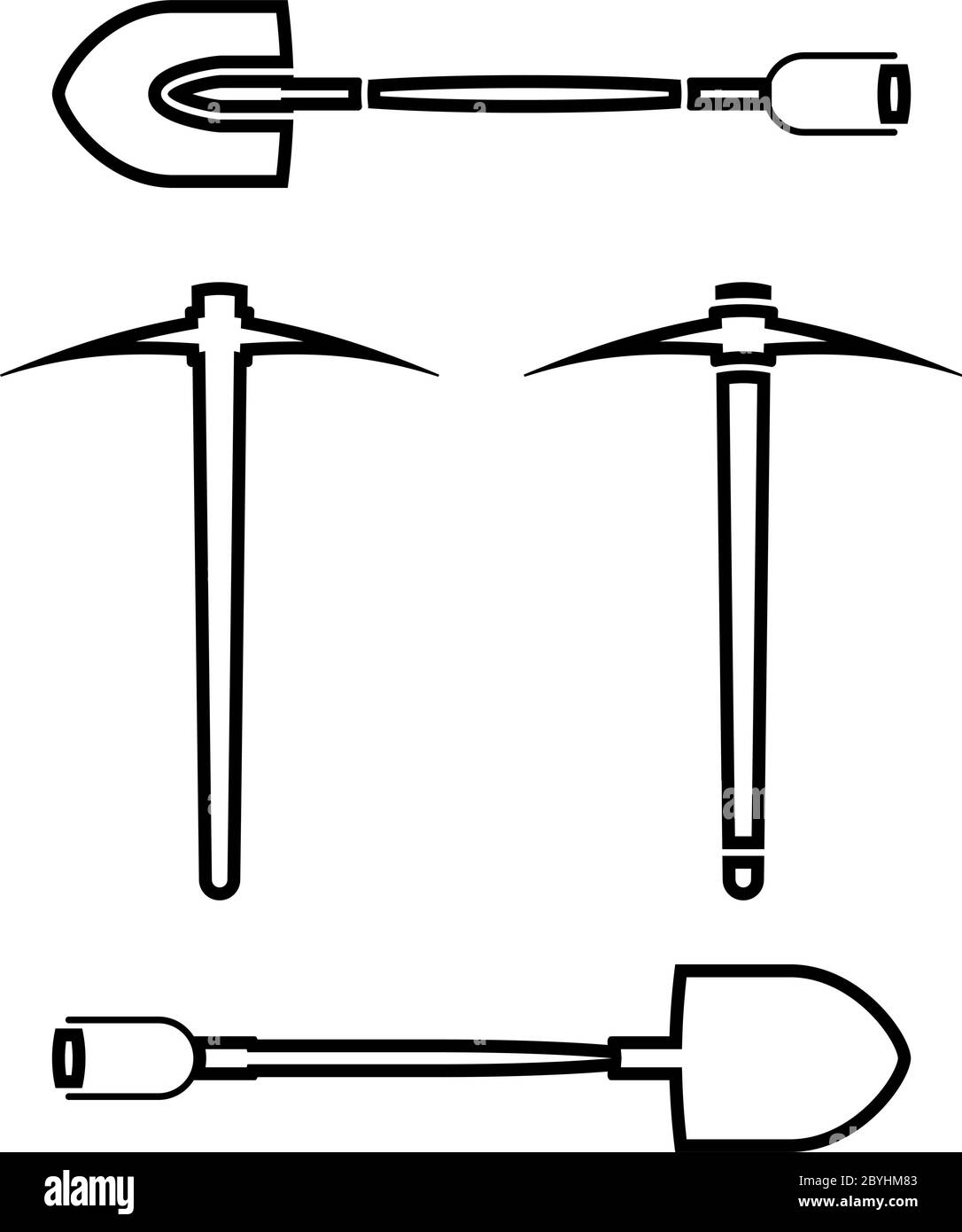 Shovel And Pickaxe Icon Vector Illustration Stock Vector Image & Art ...