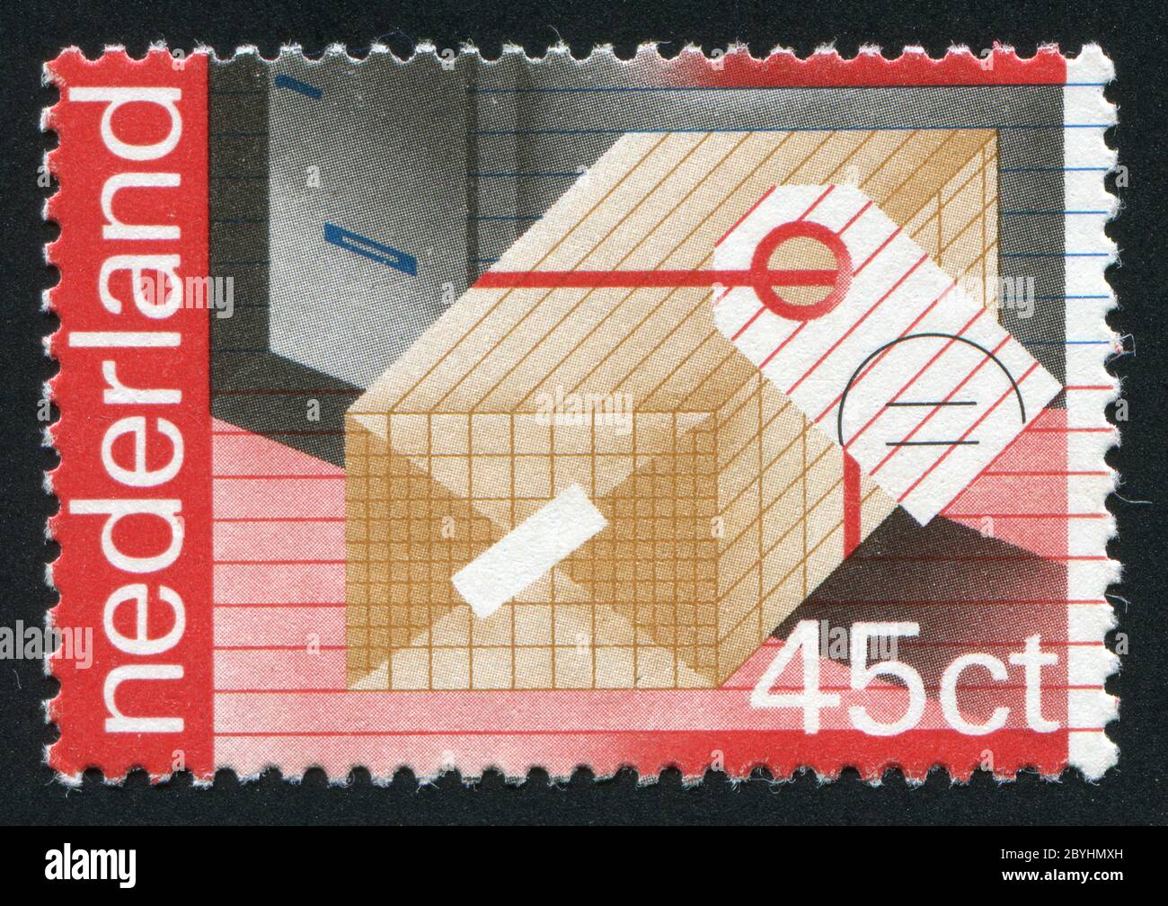 NETHERLANDS - CIRCA 2002: Stamp of the Netherlands with an abstract ...