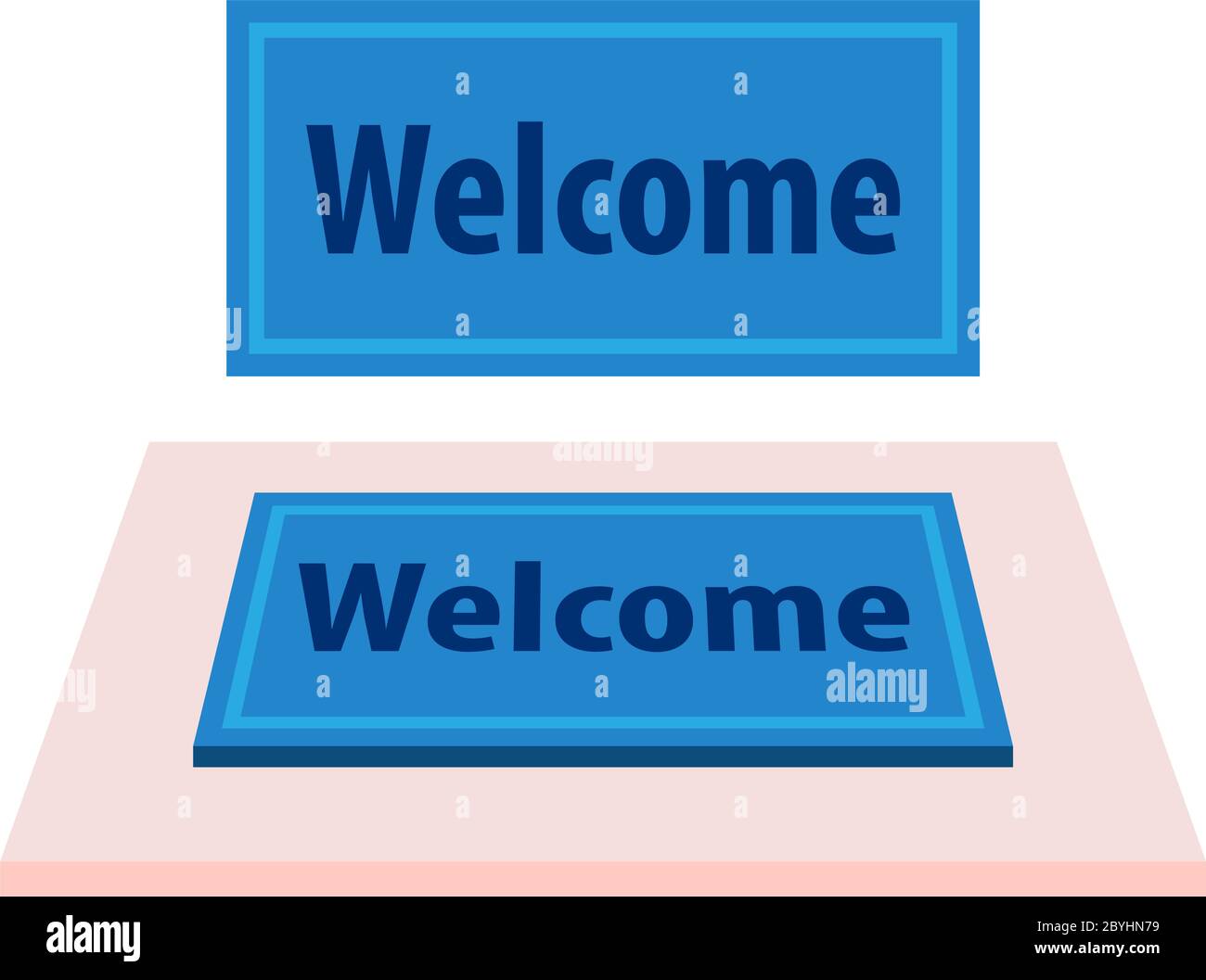 Welcome Carpet, Doormat with Welcome Text Vector Illustration Stock ...