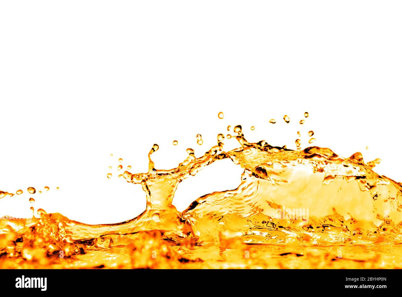 orange water splash isolated on white Stock Photo - Alamy