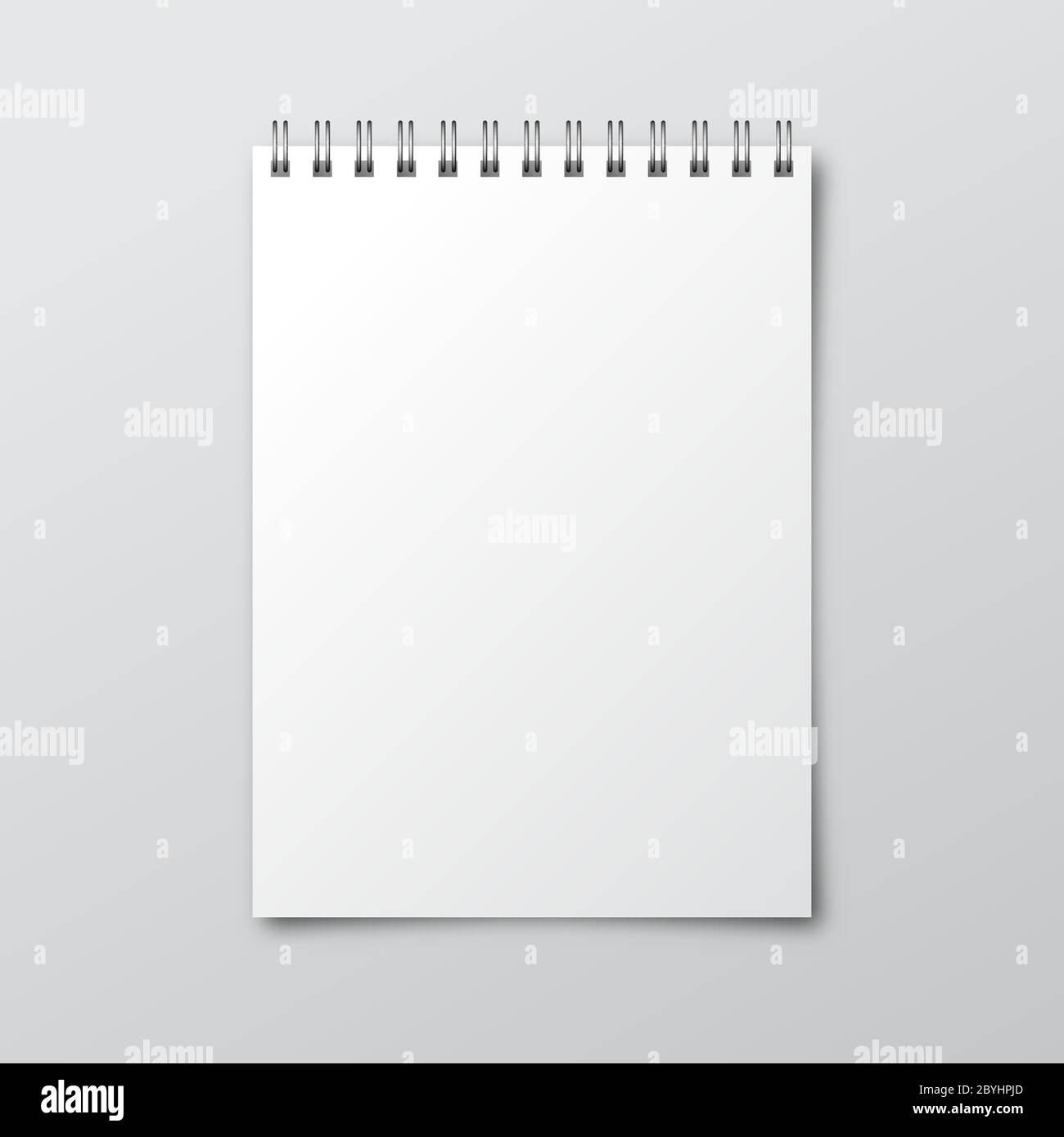 Notebook with shadow. Mockup of paper notebook. Template of notebook ...