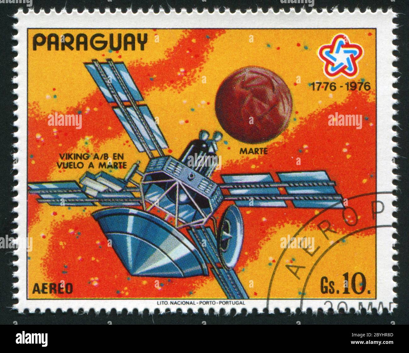 PARAGUAY -CIRCA 1976: NASA's Viking program consisted of a pair of ...