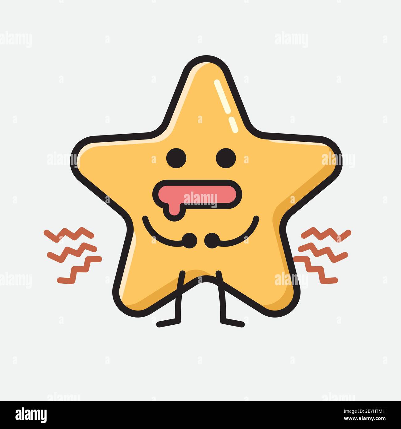 An illustration of Cute Yellow Star Mascot Vector Character in Flat Design Style Stock Vector ...