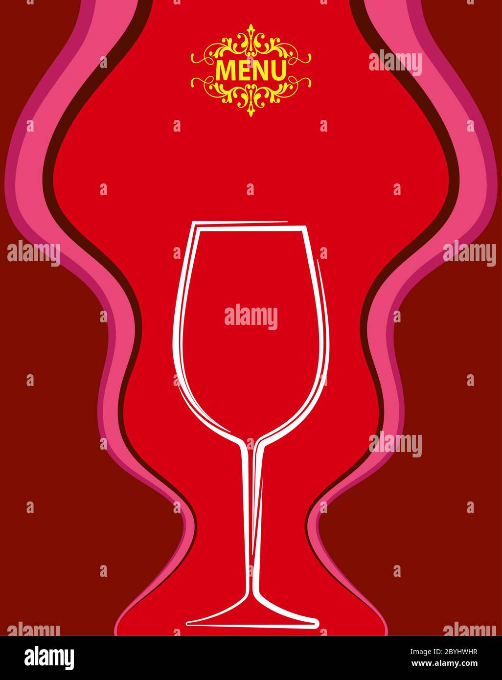 Wine Menu Card Design Template Vector Illustration Stock Vector Image ...