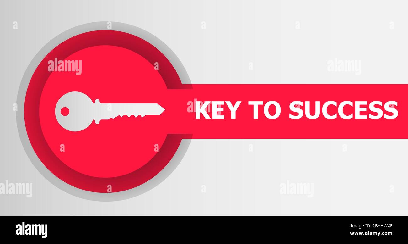 Business and career. Vector illustration with key to unlock success on ...
