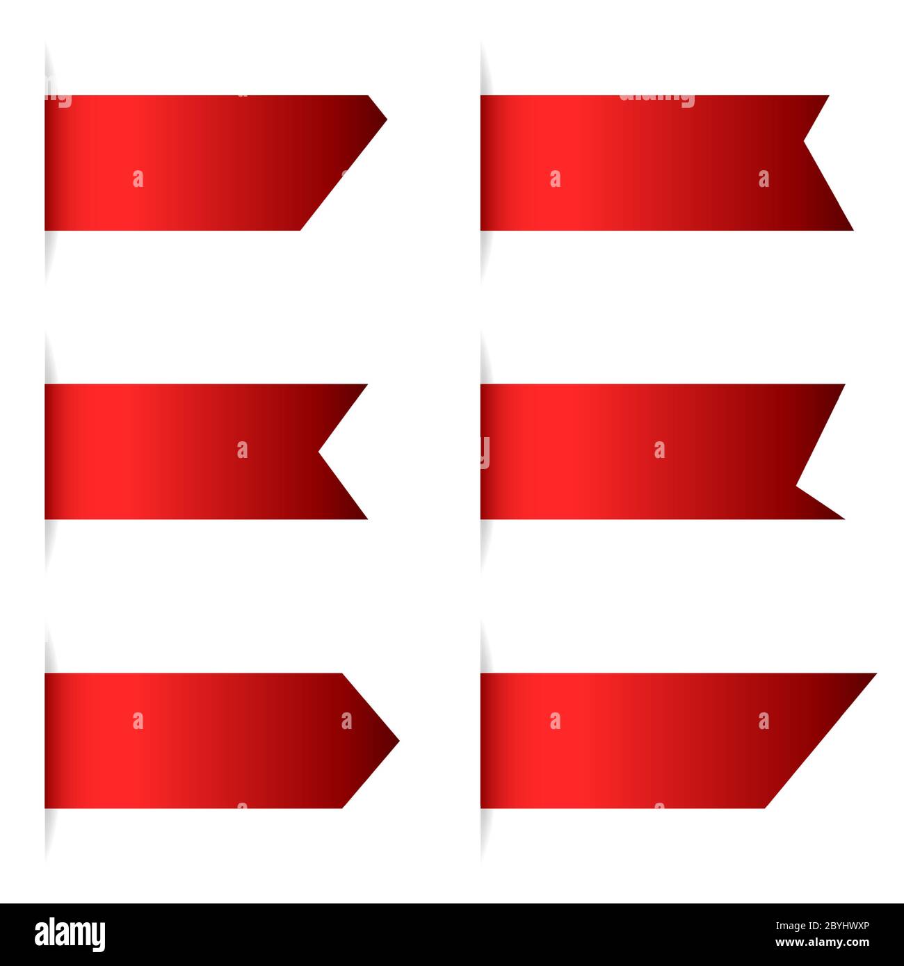 Set of red horizontal ribbons. Vector illustration. Color ribbons ...