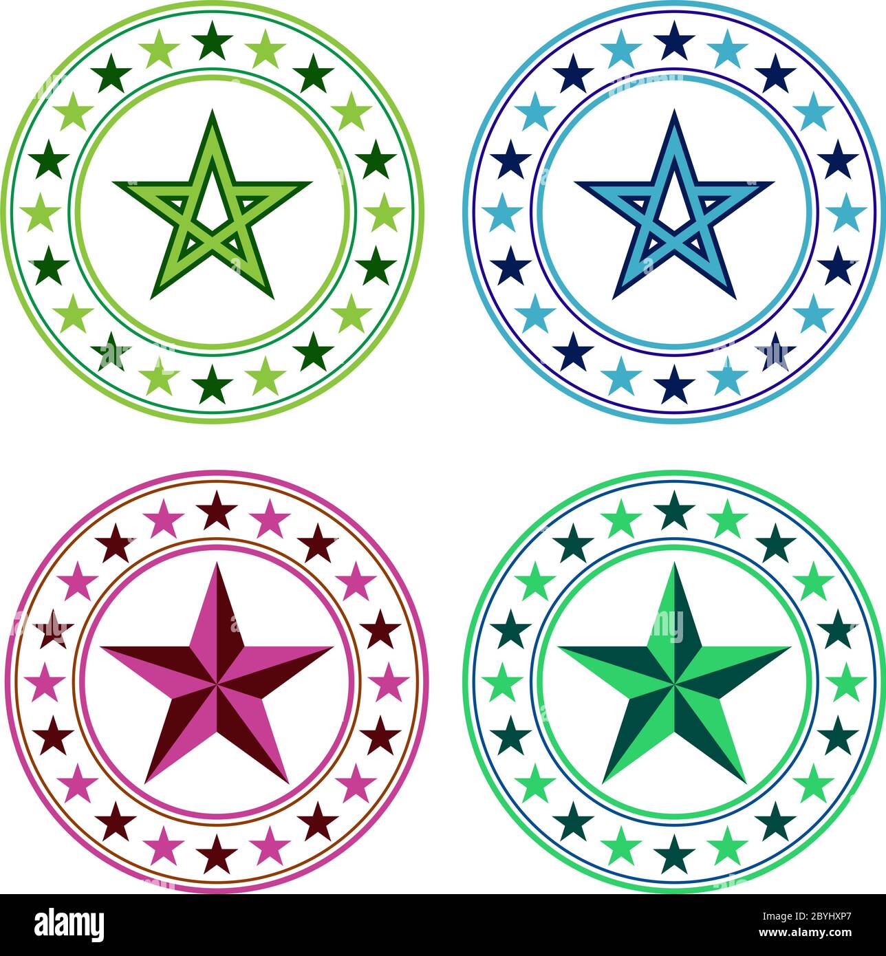 Stars circle border Cut Out Stock Images & Pictures - Alamy