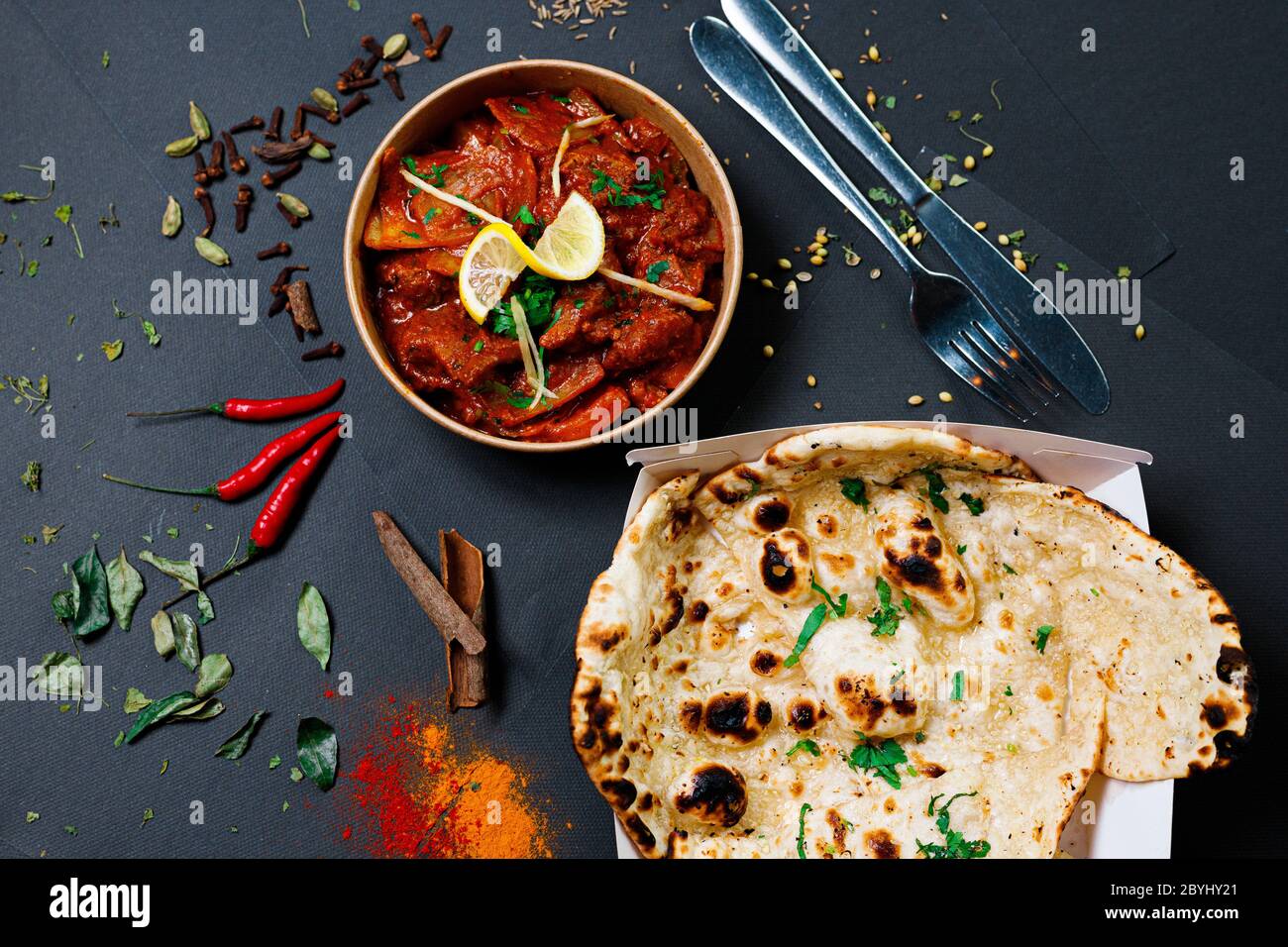 Indian food and spicy spices, stylish photos for the menu Stock Photo ...