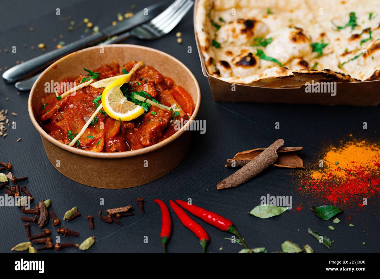 Indian food and spicy spices, stylish photos for the menu Stock Photo ...