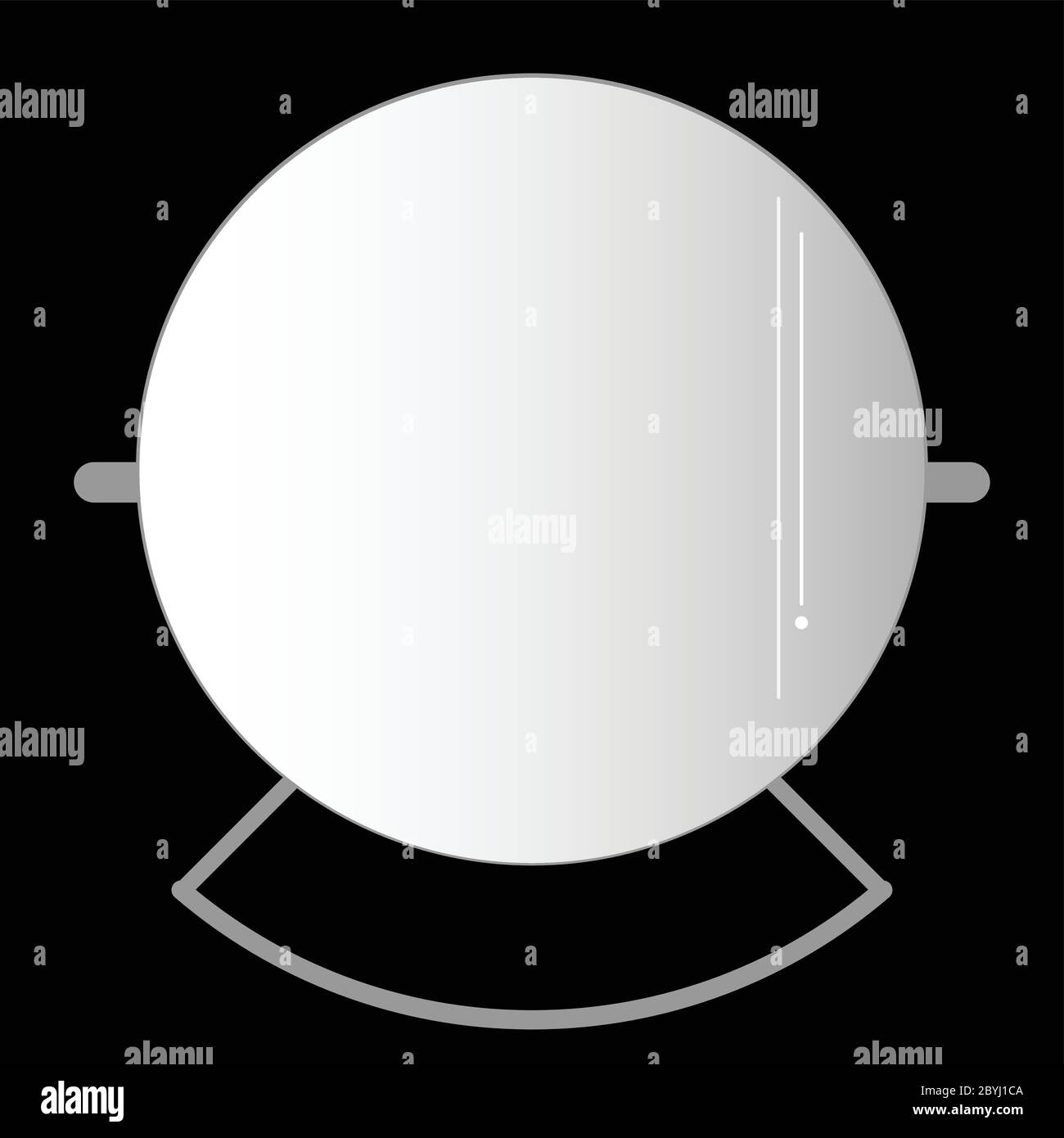 Black white round mirror Stock Vector Images - Alamy
