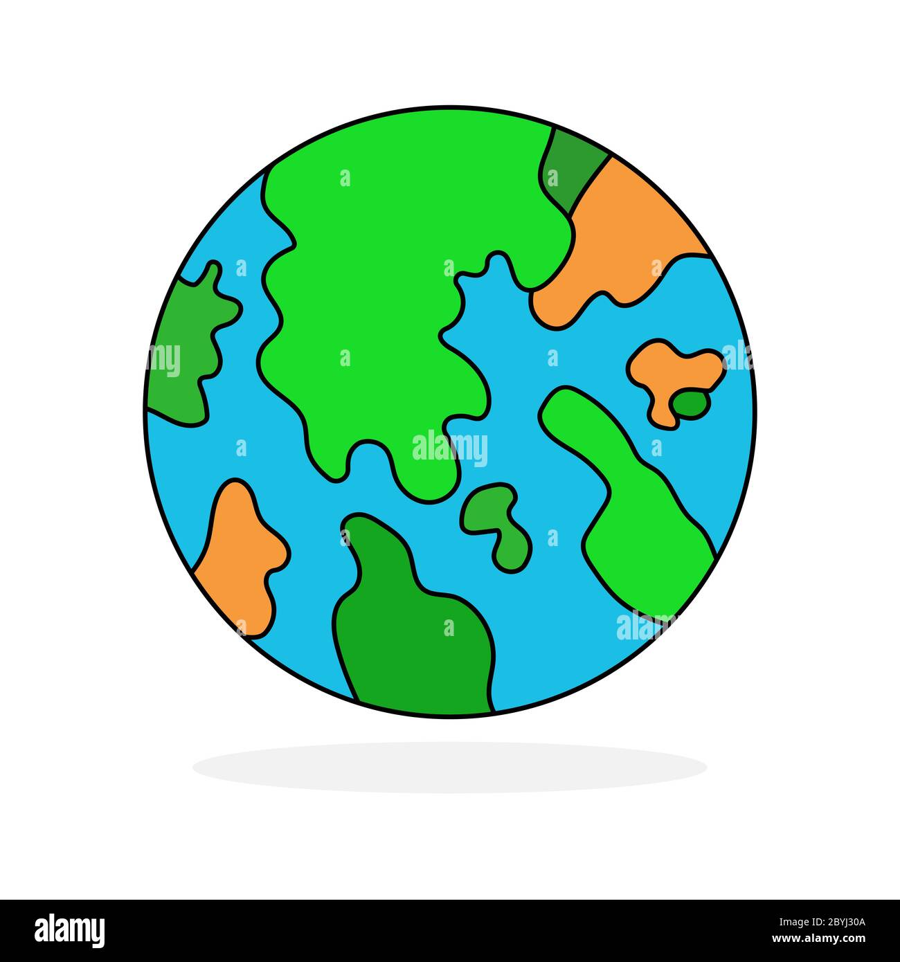 Cute Earth isolated. Color Earth icon. Vector Earth isolated. Vector ...