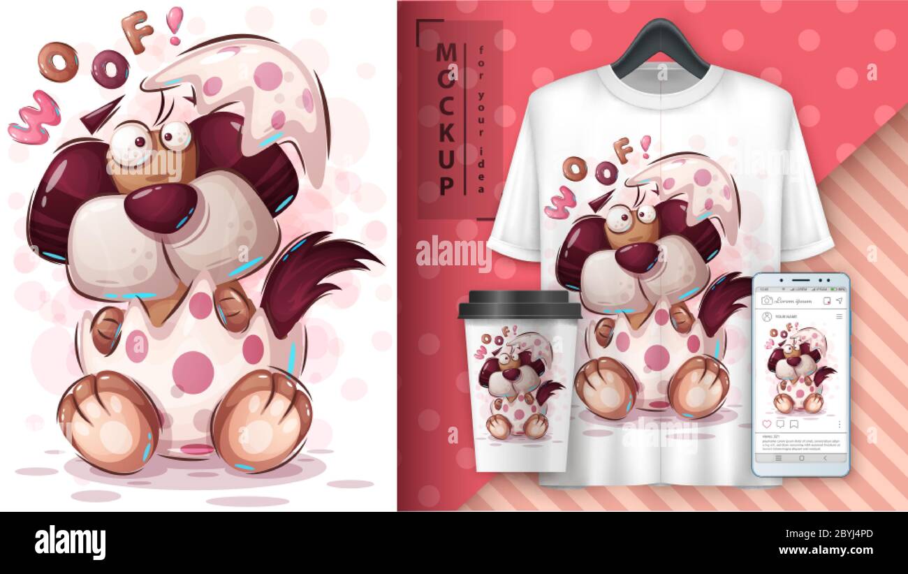 Woof dog poster and merchandising Stock Vector Image & Art - Alamy