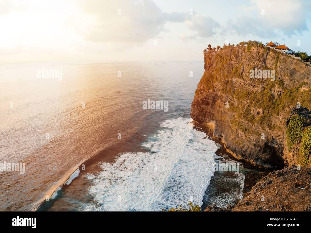 Scenic sea landscape, Bali. High cliff on tropical beach in Bali ...