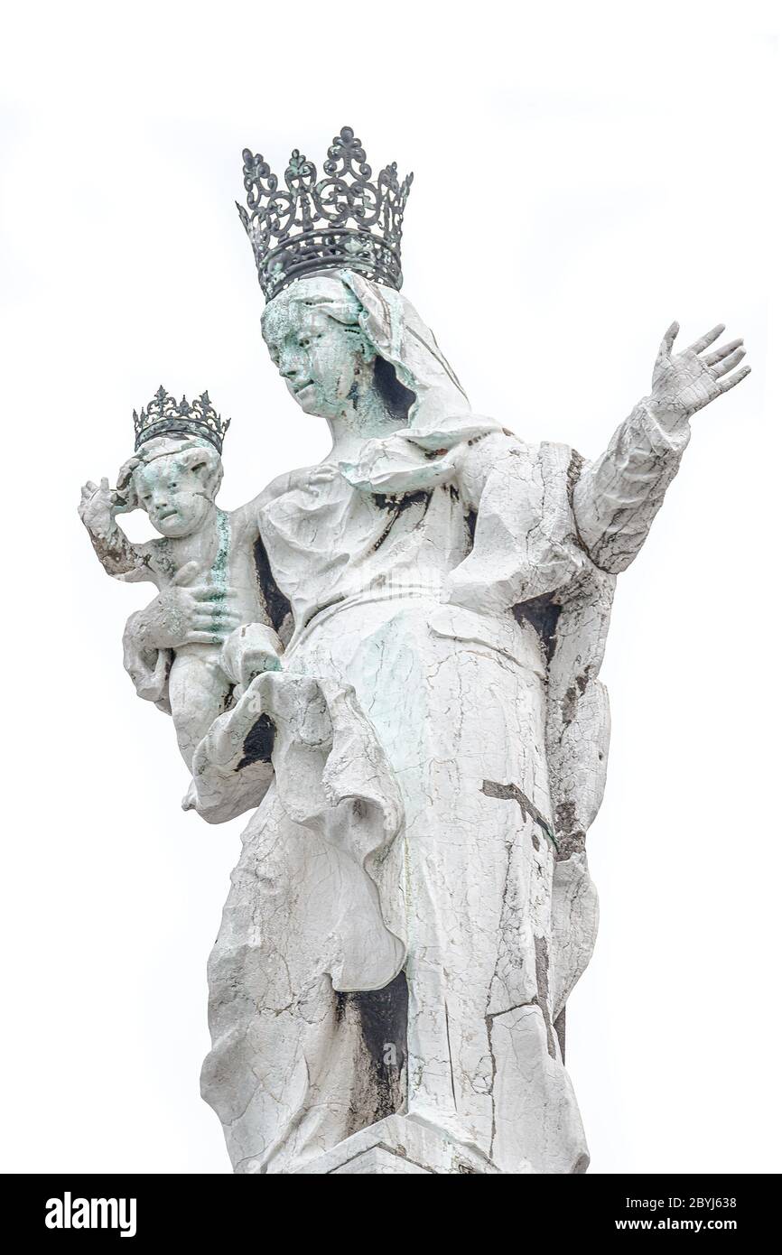Ancient aged sculpture of beautiful Venetian Noble Renaissance Era ...