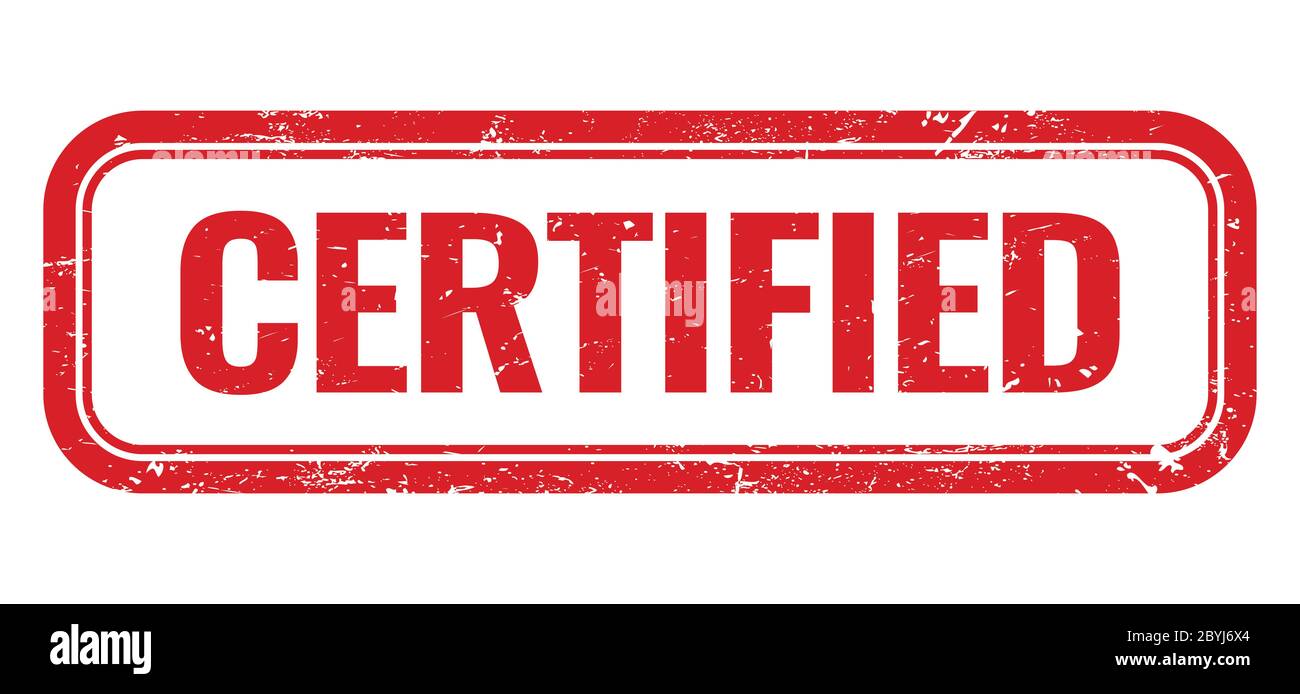 CERTIFIED red rectangle stamp Stock Photo - Alamy