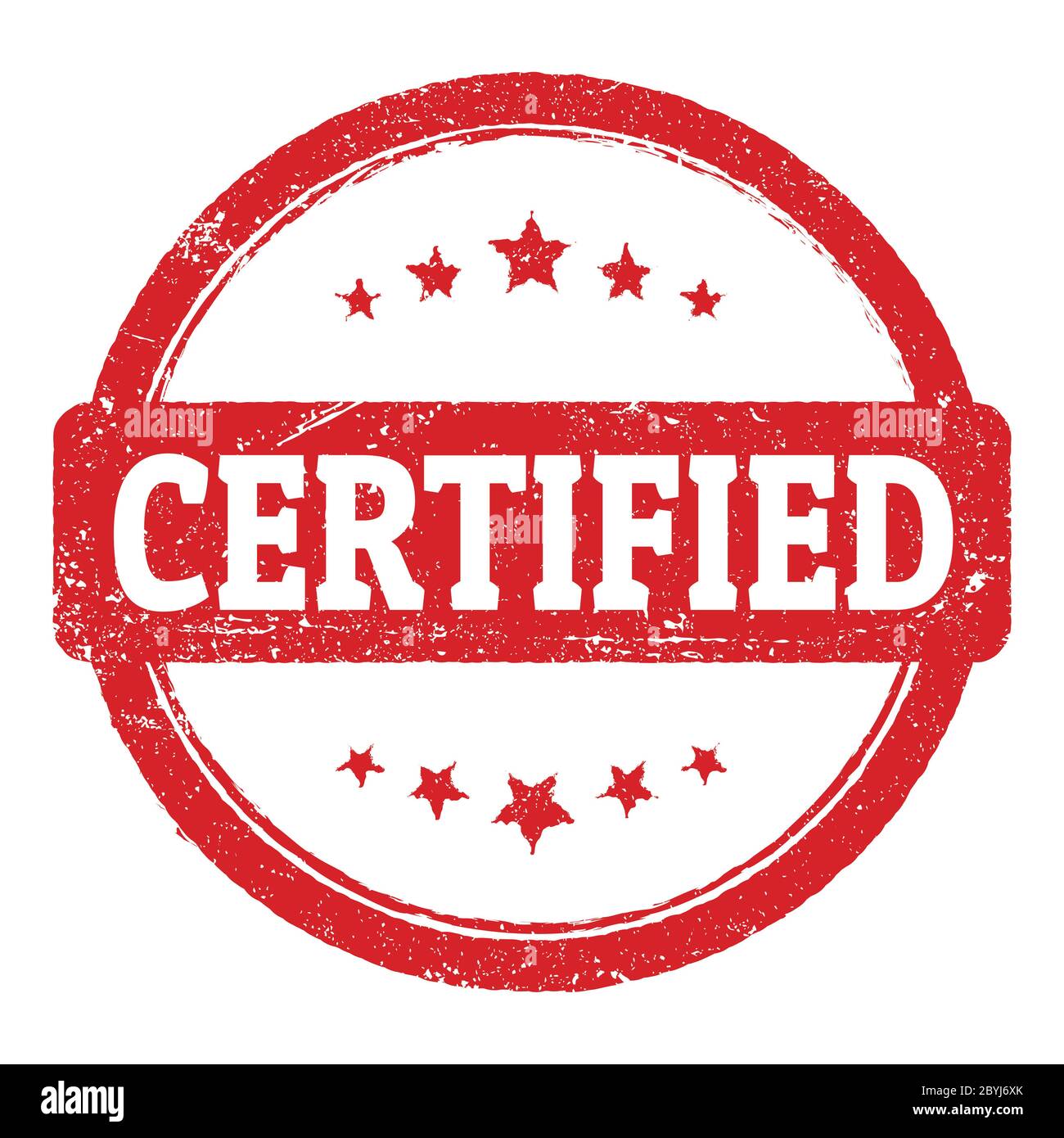 CERTIFIED red round stamp Stock Photo - Alamy