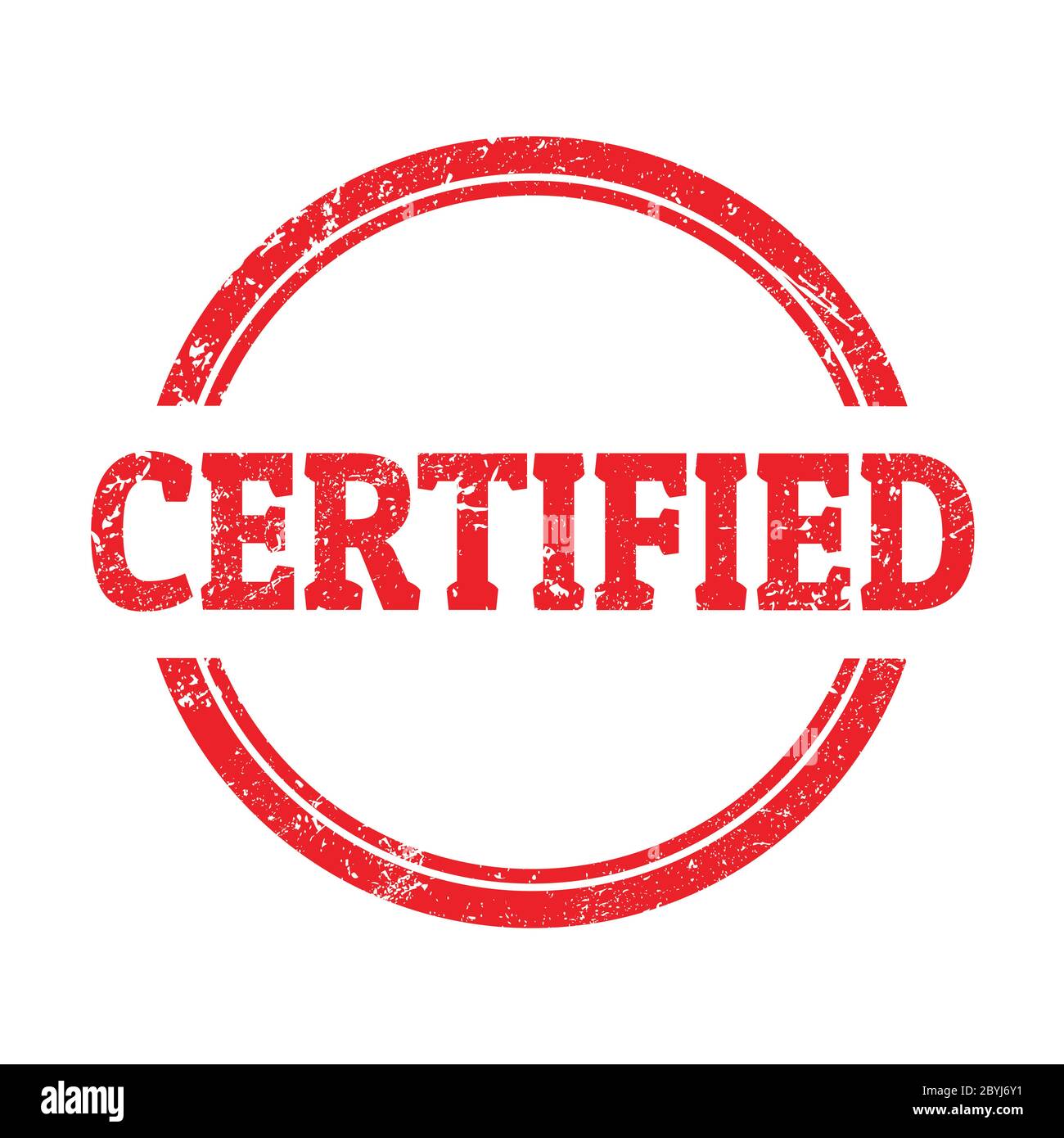 CERTIFIED red round stamp Stock Photo - Alamy
