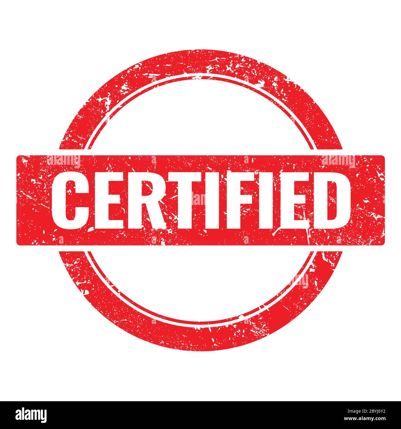 CERTIFIED red round stamp Stock Photo - Alamy