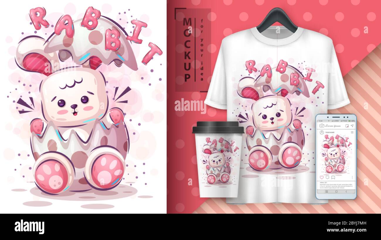 Rabbit easter poster and merchandising Stock Vector Image & Art - Alamy