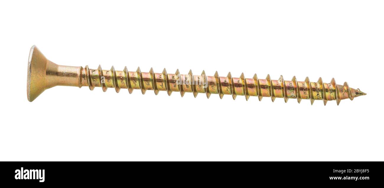 Galvanized threaded screw isolated on a white background Stock Photo ...