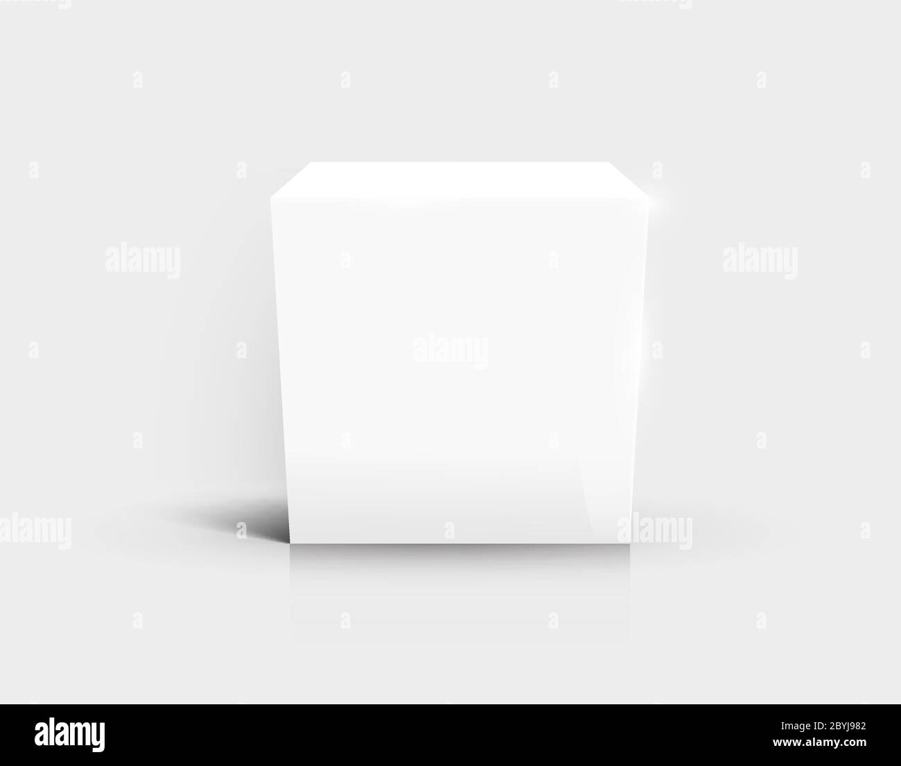 Blank white cube isolated on white background. Vector illustration ...