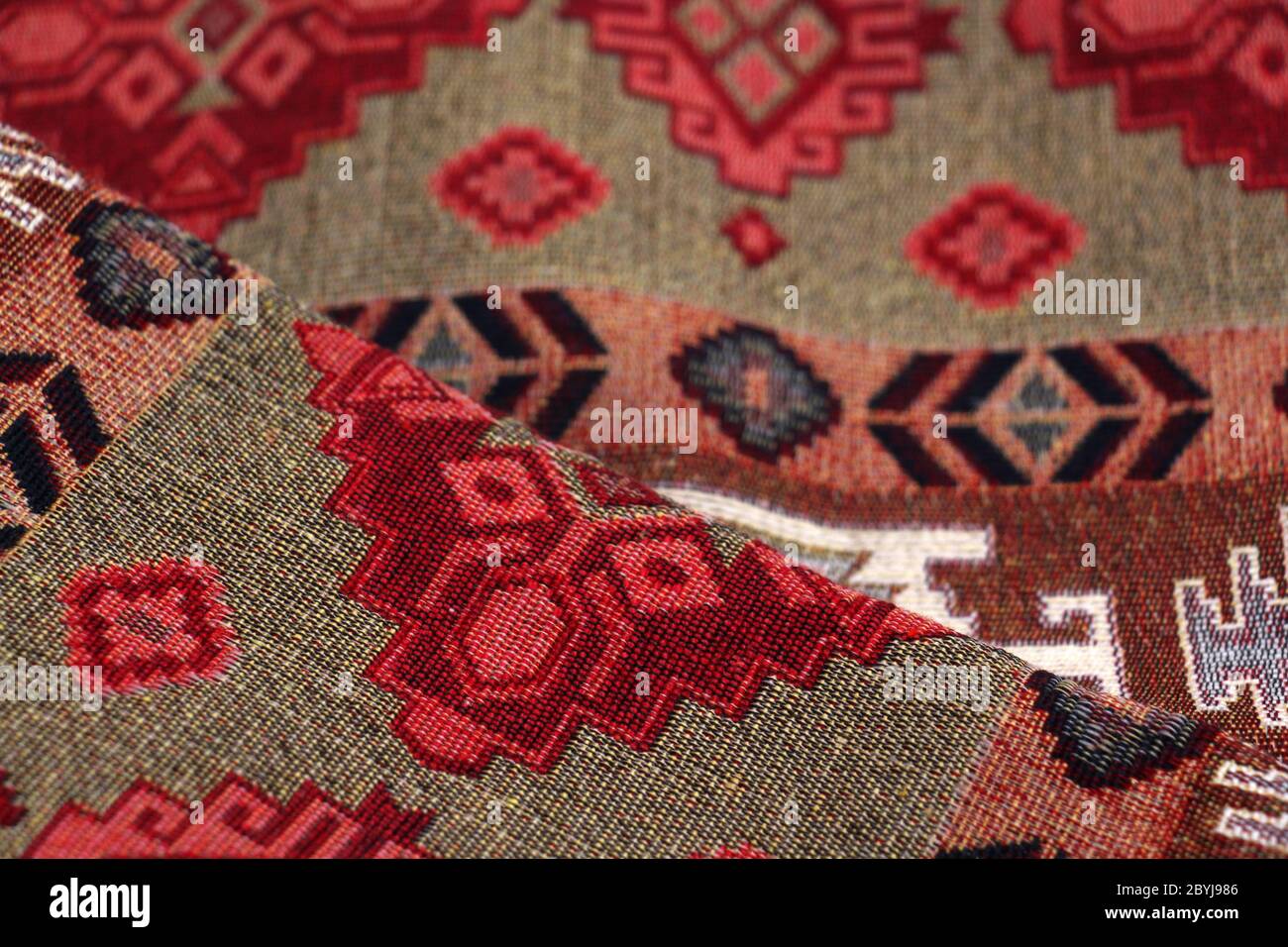colorful geometric shapes of a carpet, top view Stock Photo - Alamy