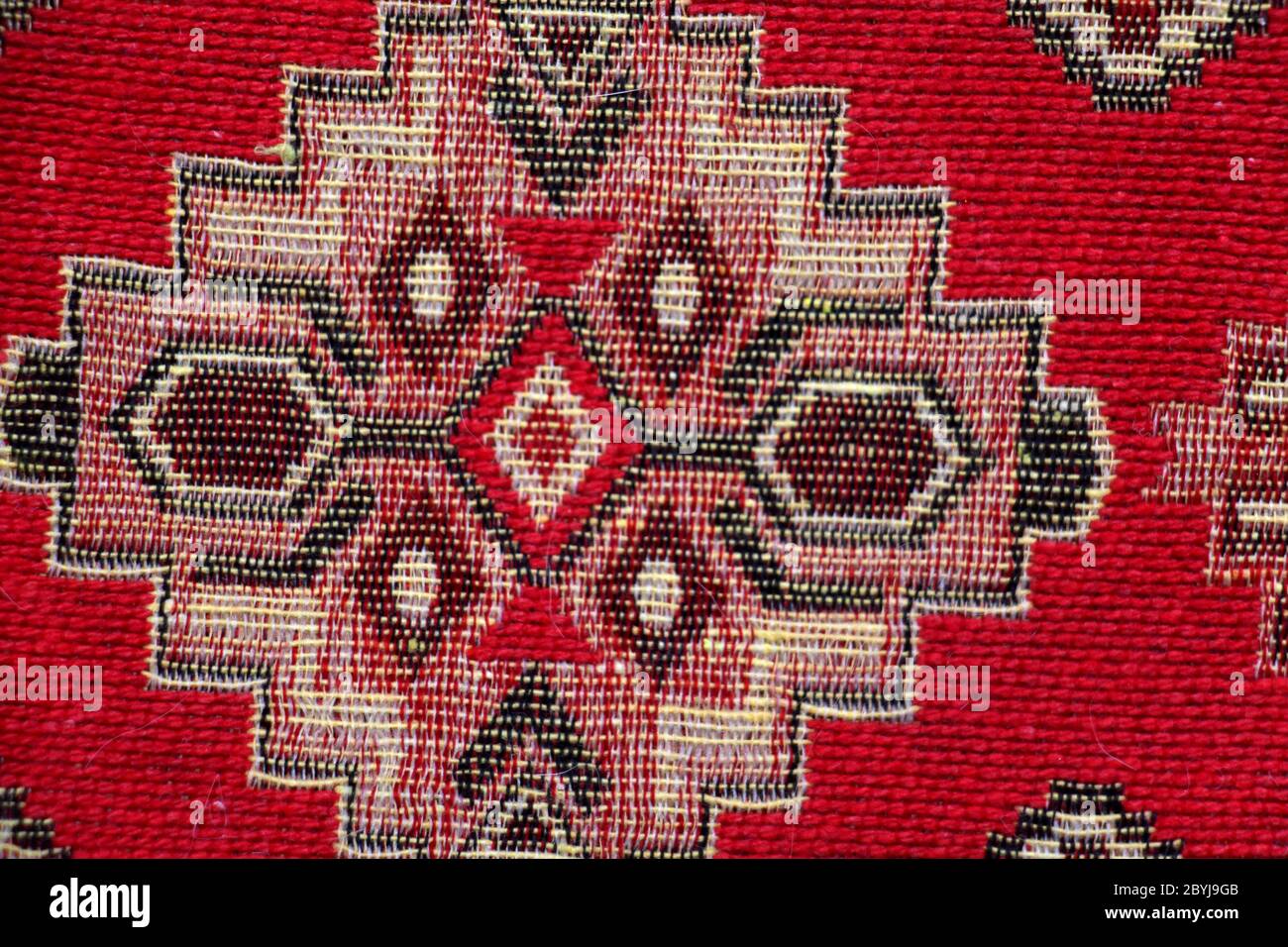 colorful geometric shapes of a carpet, top view Stock Photo - Alamy