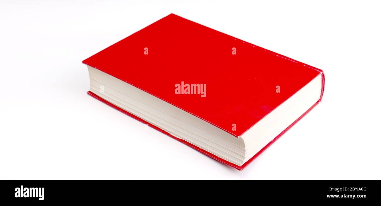 Old red book isolated on white,image of a Stock Photo - Alamy