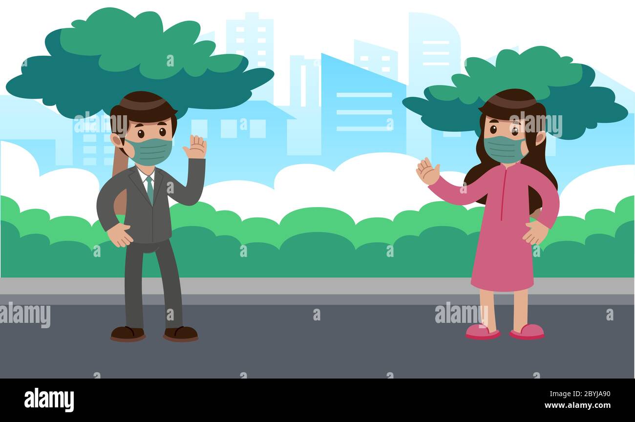 People Waving To Each Other