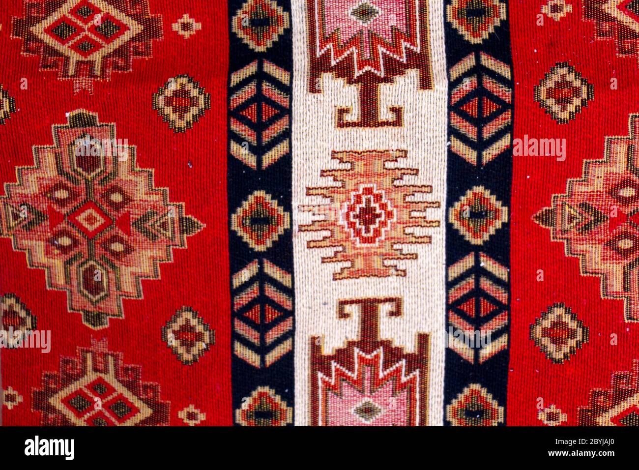colorful geometric shapes of a carpet, top view Stock Photo - Alamy